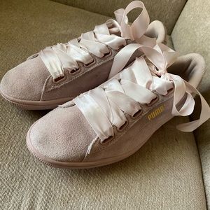 Puma | Shoes | Puma Vikki Ribbon Satin Sneakers | Poshmark